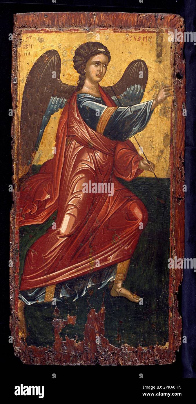 The Archangel Gabriel, from an Annunciation scene on the King's Door of an iconostasis ...