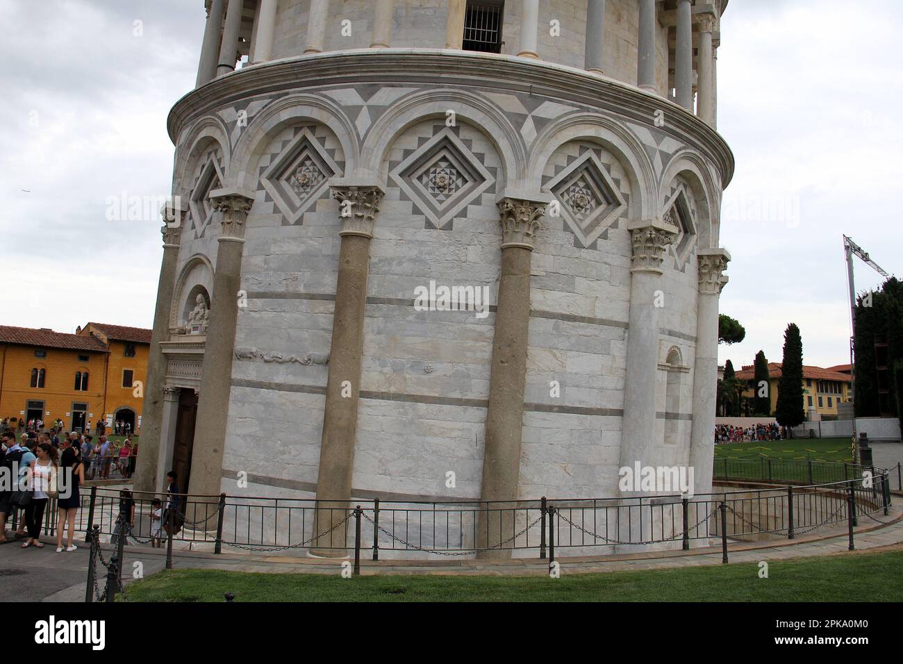Leaning Tower of Pisa, frieze and columns of base of the tower, Pisa ...