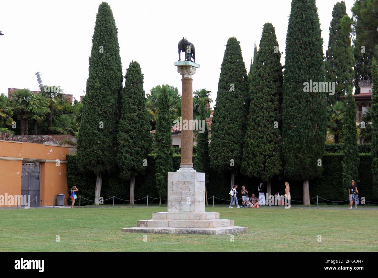 Lupa Capitolina, the column topped with the bronze Capitoline She-Wolf ...