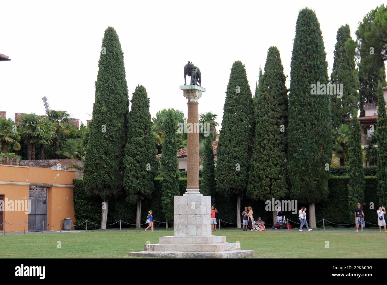 Lupa Capitolina, the column topped with the bronze Capitoline She-Wolf ...