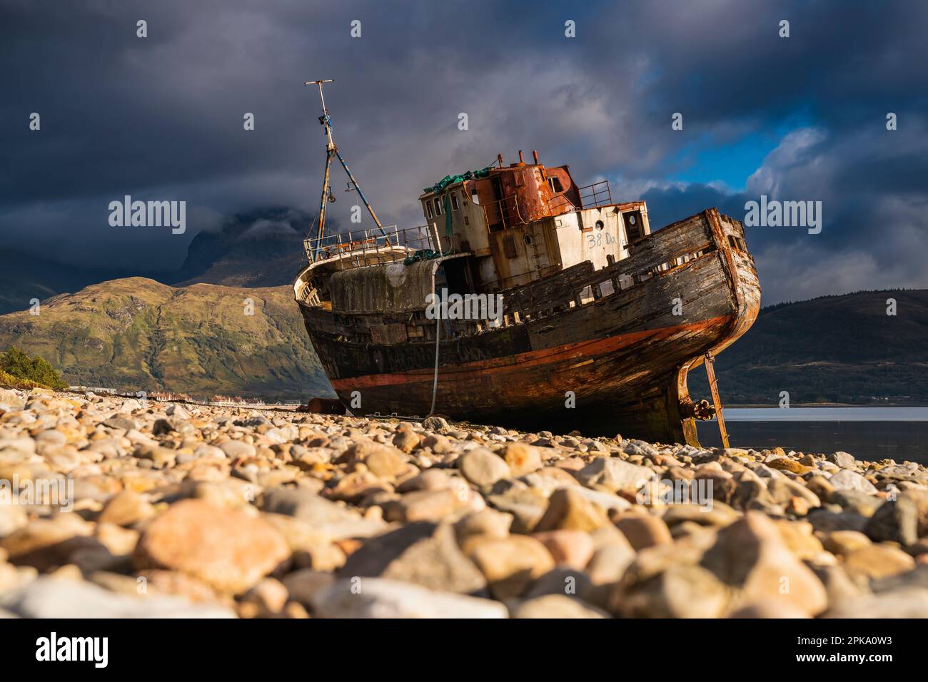 Old boat of Caol, Ben Nevis, Scotland, United Kingdom, Europe Stock ...