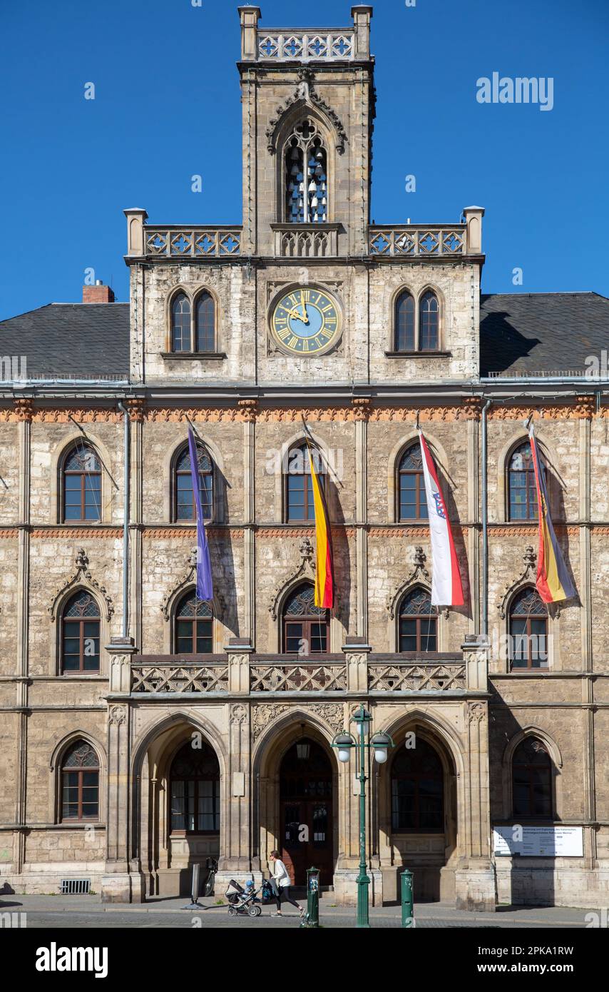 07.05.2018, Germany, Thuringia, Weimar - The Weimar Town Hall (1841) in ...