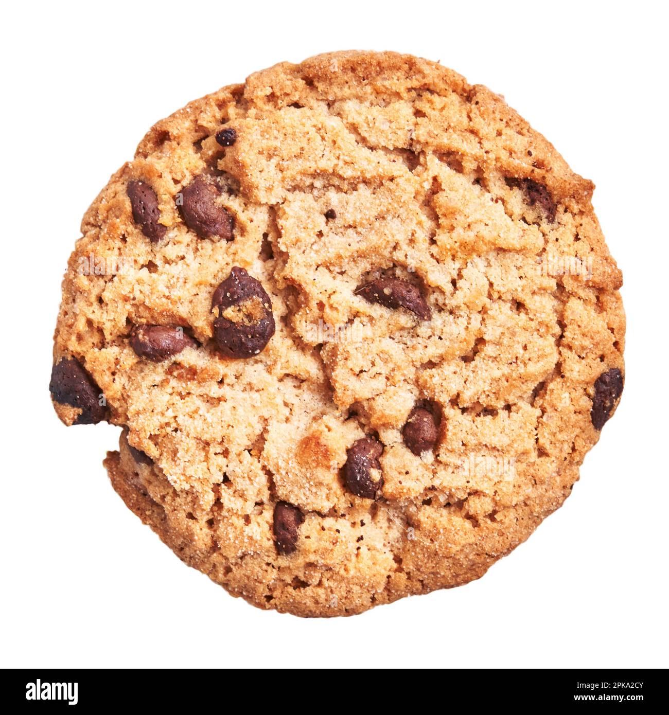 Delicious single chocolate cookie over isolated white background Stock ...