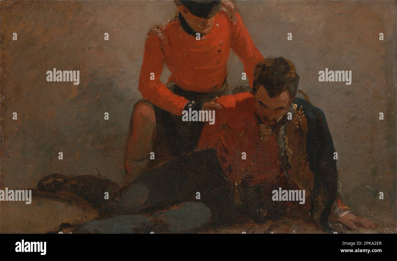 A Highlander, Black Watch attending a General of Hussars, possibly Lord ...