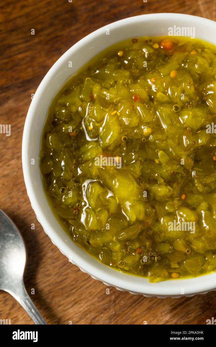 Homemade Sweet Pickle Relish Ready to Use Stock Photo - Alamy