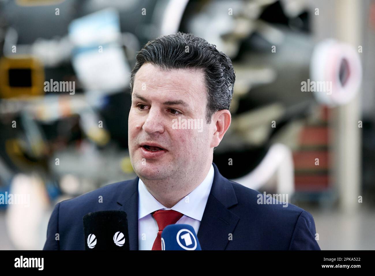 28.02.2023, Germany, Brandenburg, Dahlewitz - Federal Minister of ...