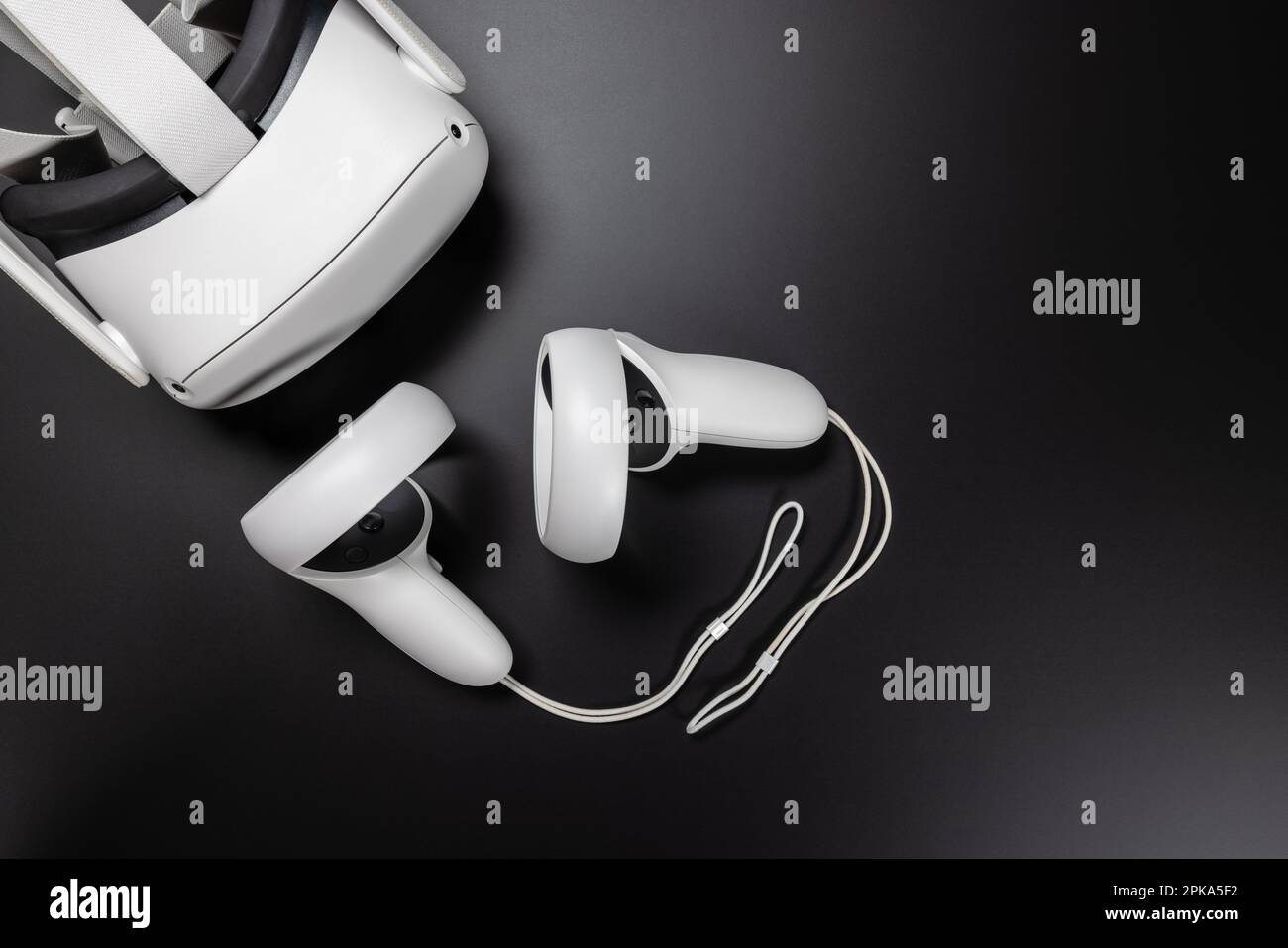 Motion controllers by virtual reality simulator VR glasses Stock Photo ...