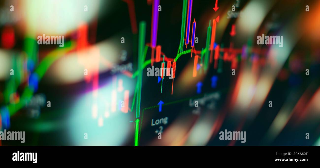 Bar graphs, Diagrams, financial figures. Abstract glowing forex chart ...