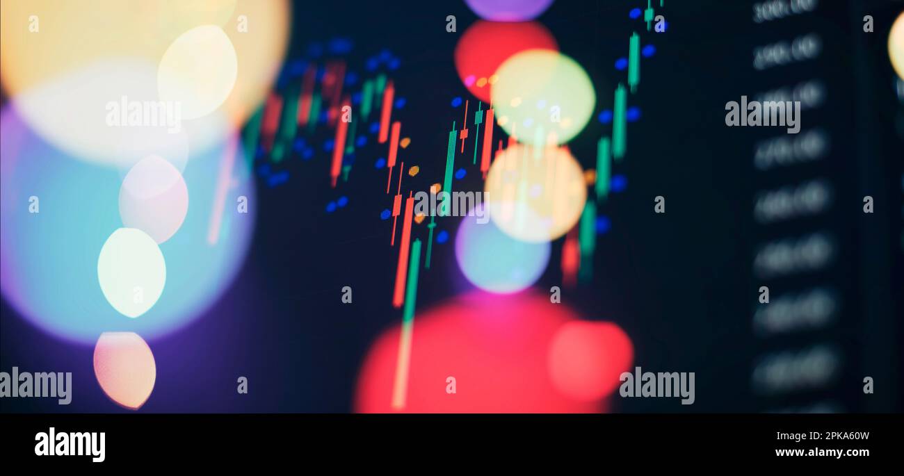 Technical analysis on the monitor of a computer. Fundamental Stock ...