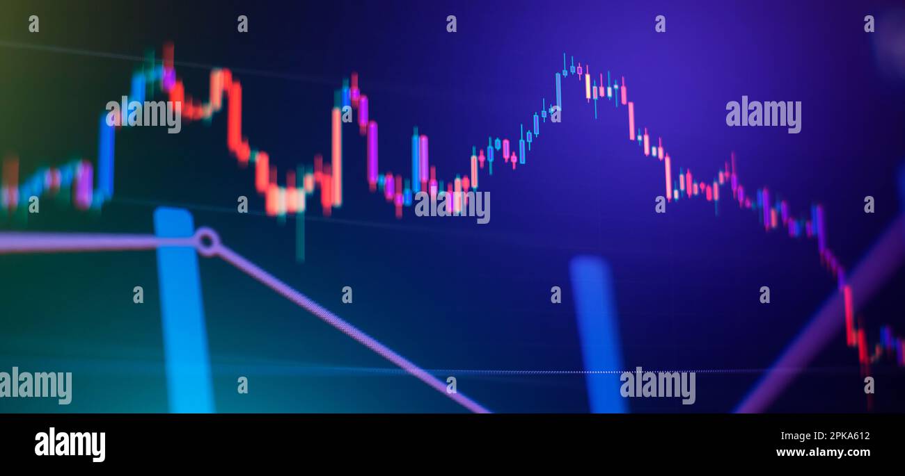 Candle stick graph chart with indicator showing bullish point or ...
