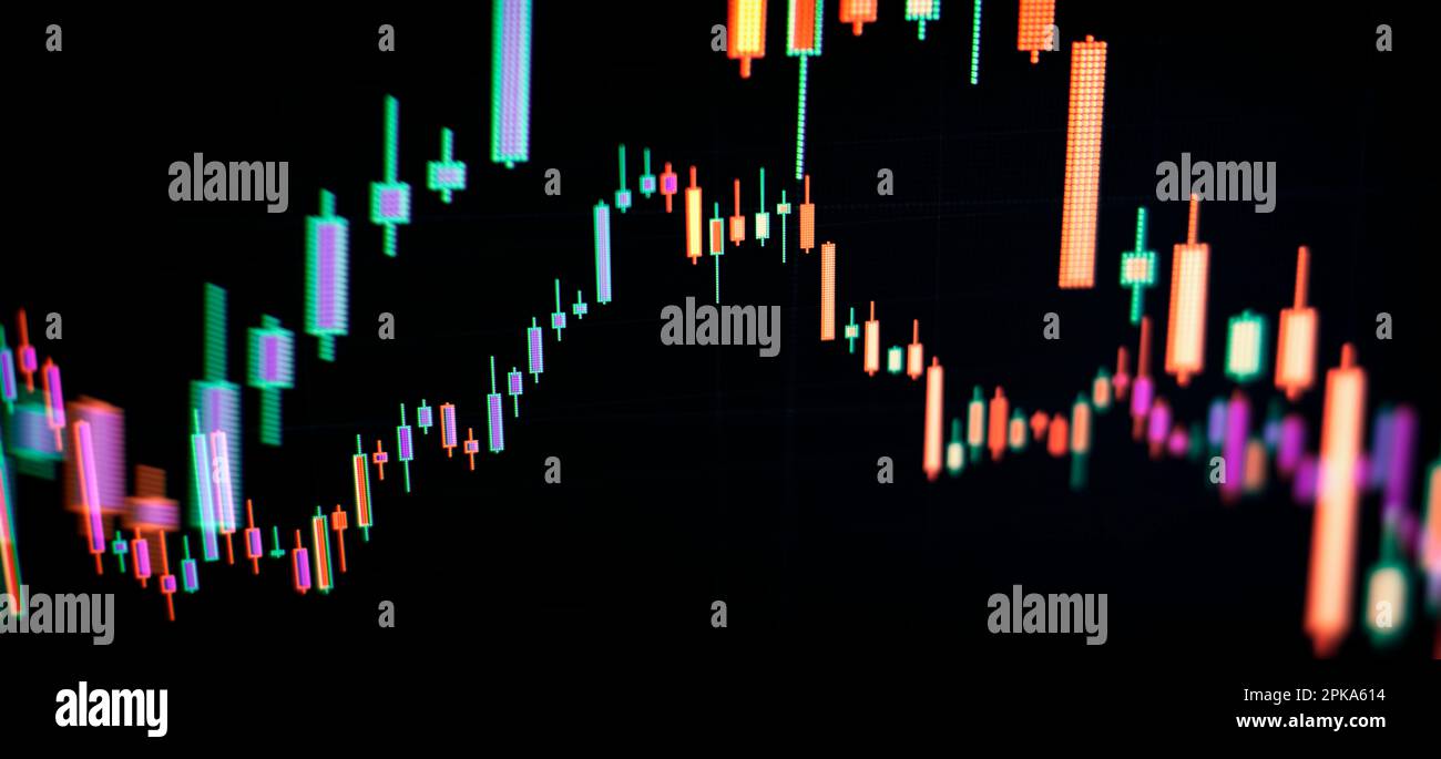 Candle stick graph chart with indicator showing bullish point or ...