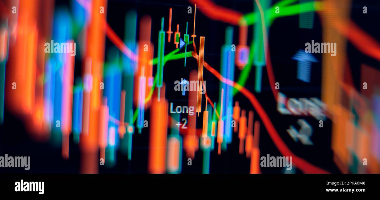 stock market investment trading. Financial chart with up trend line ...