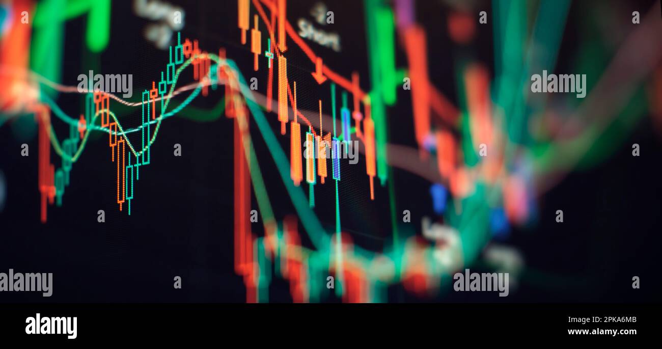 stock market investment trading. Financial chart with up trend line ...