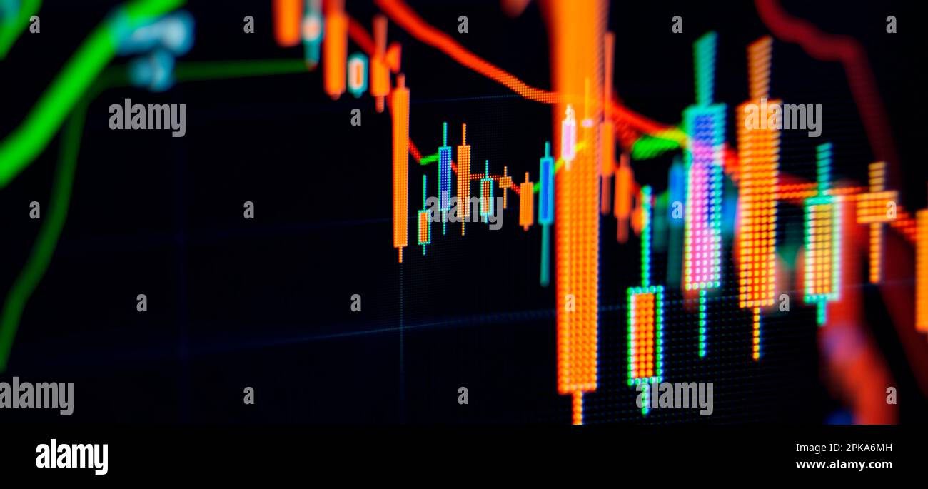 stock market investment trading. Financial chart with up trend line ...