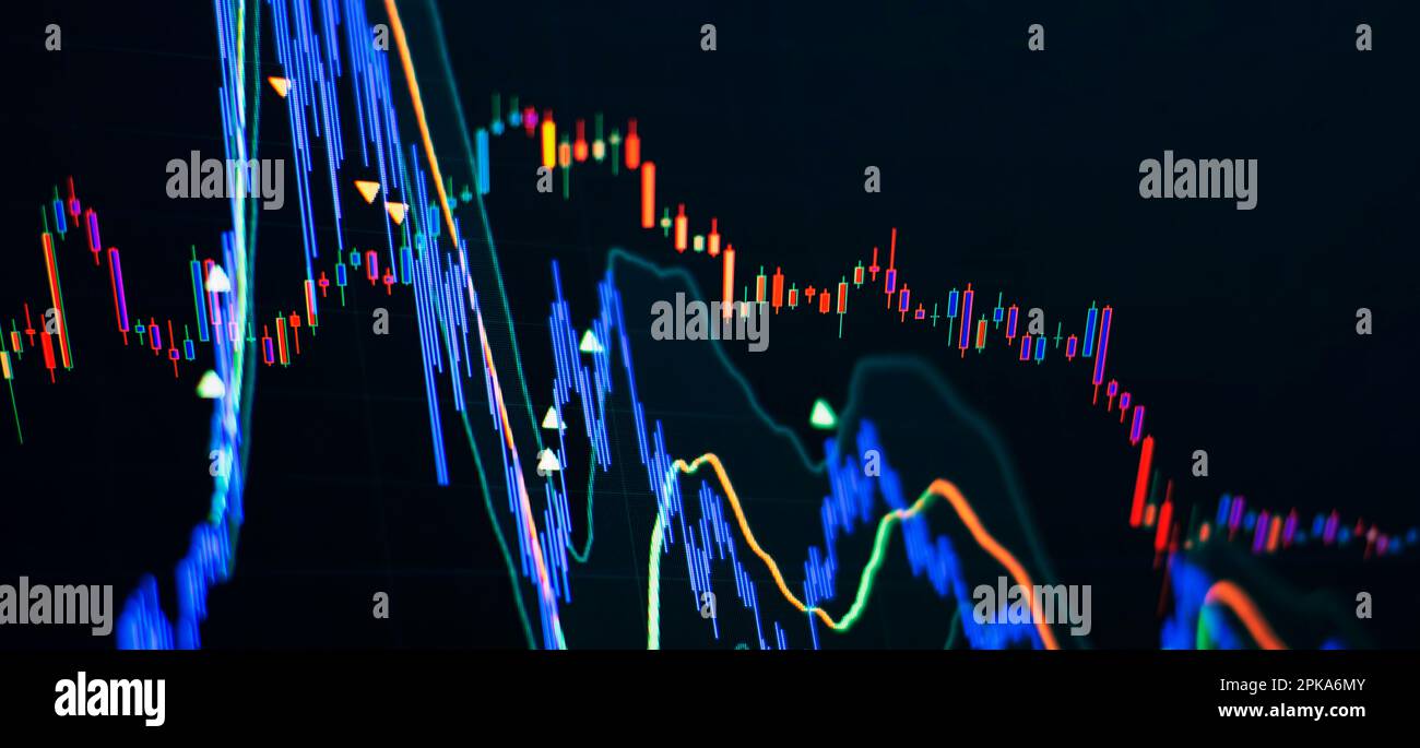 Stock trading, crypto currency background.Charts of financial ... Stock trading, crypto currency background.Charts of financial ...