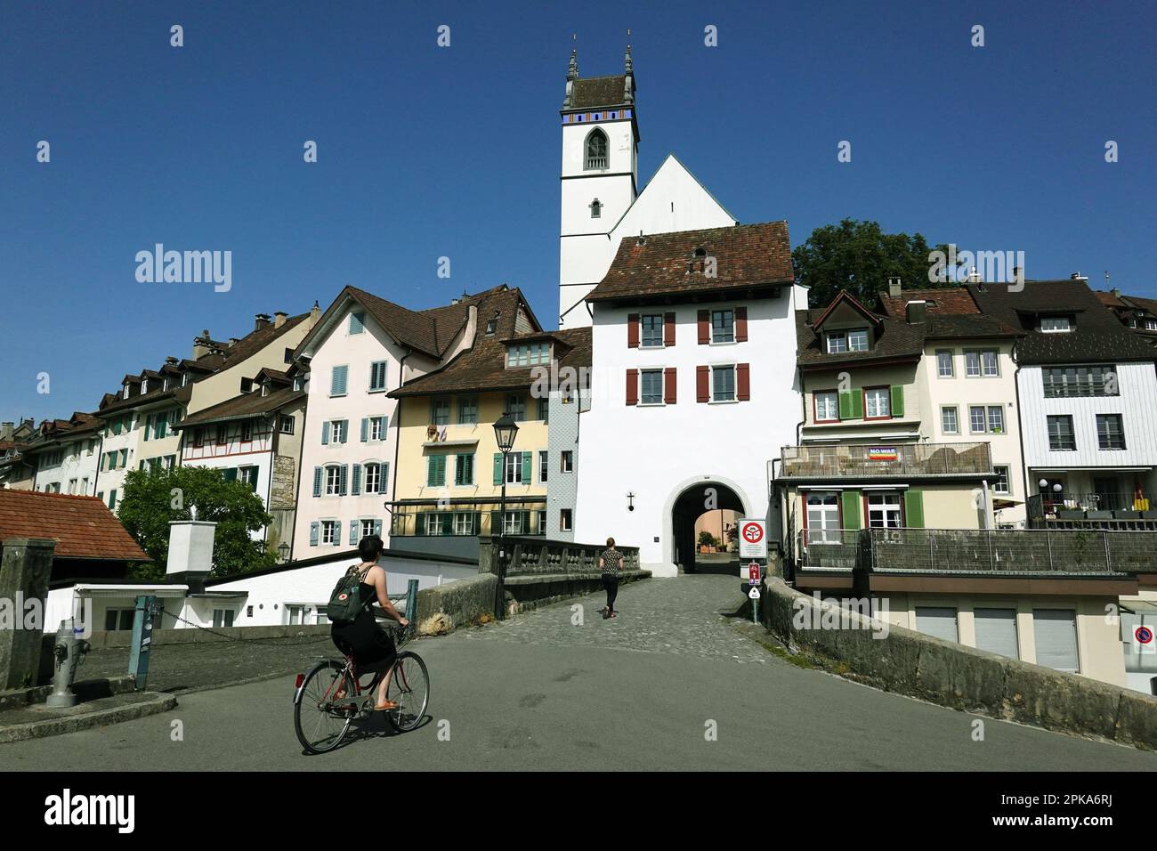 20.05.2022, Switzerland, Canton Aargau, Aarau - View of the Haldentor ...