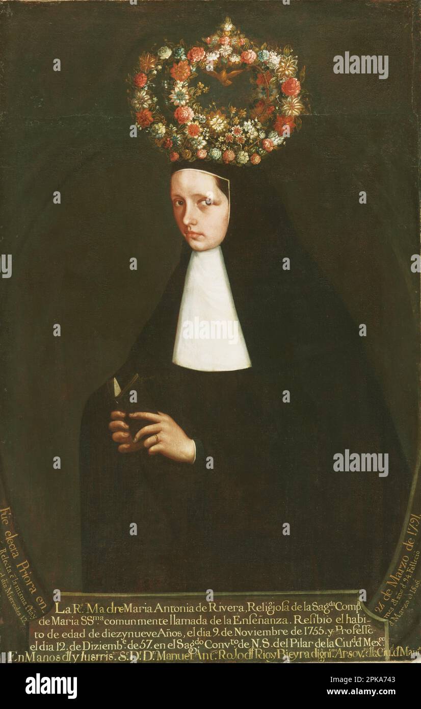 Portrait of the Reverend Mother María Antonia de Rivera circa 1757 by ...
