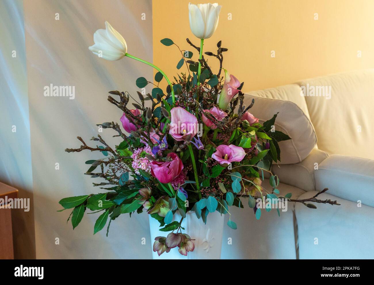 Bouquet Of Tulips And Roses