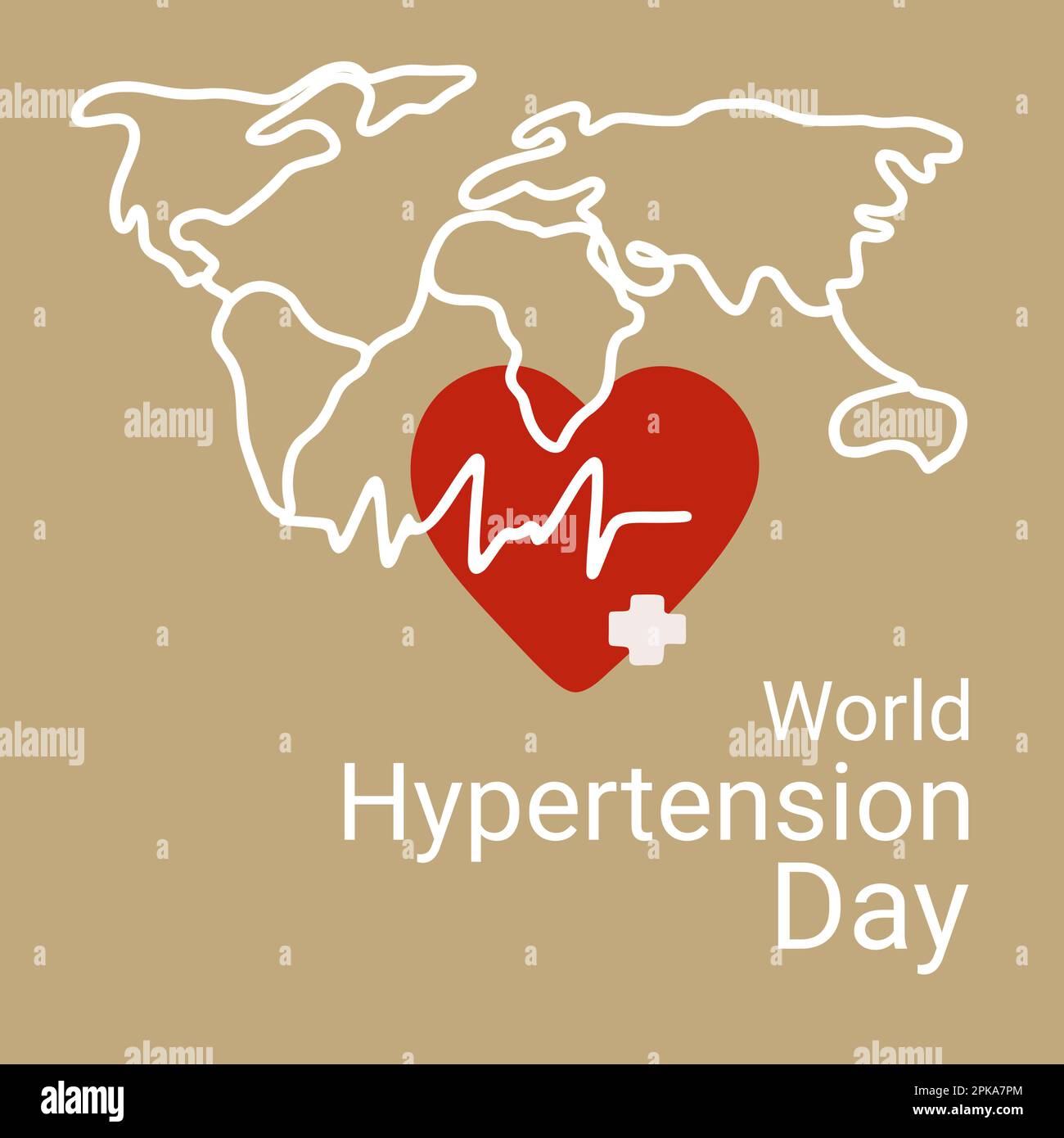 World Hypertension day illustration illustration with heart symbol and ...