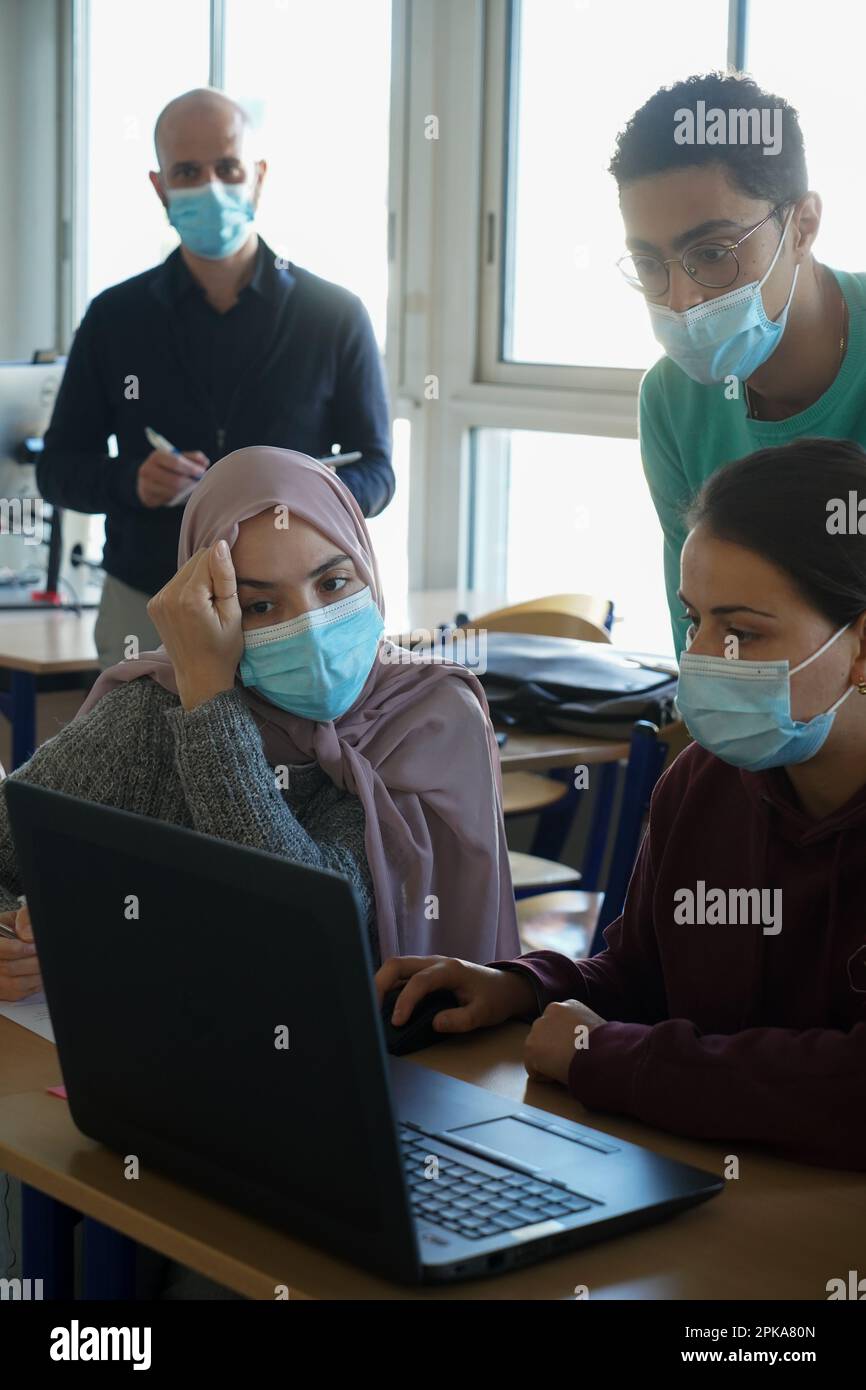 Medical students during a computer simulation workshop. The software ...