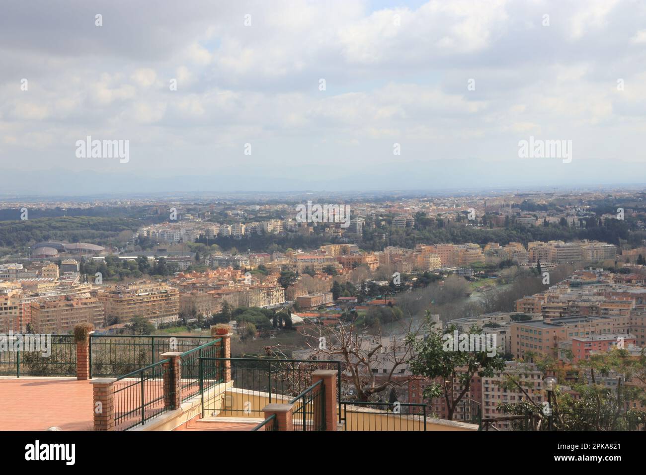 View of Rome from the garden of the astronomical observatory Stock ...