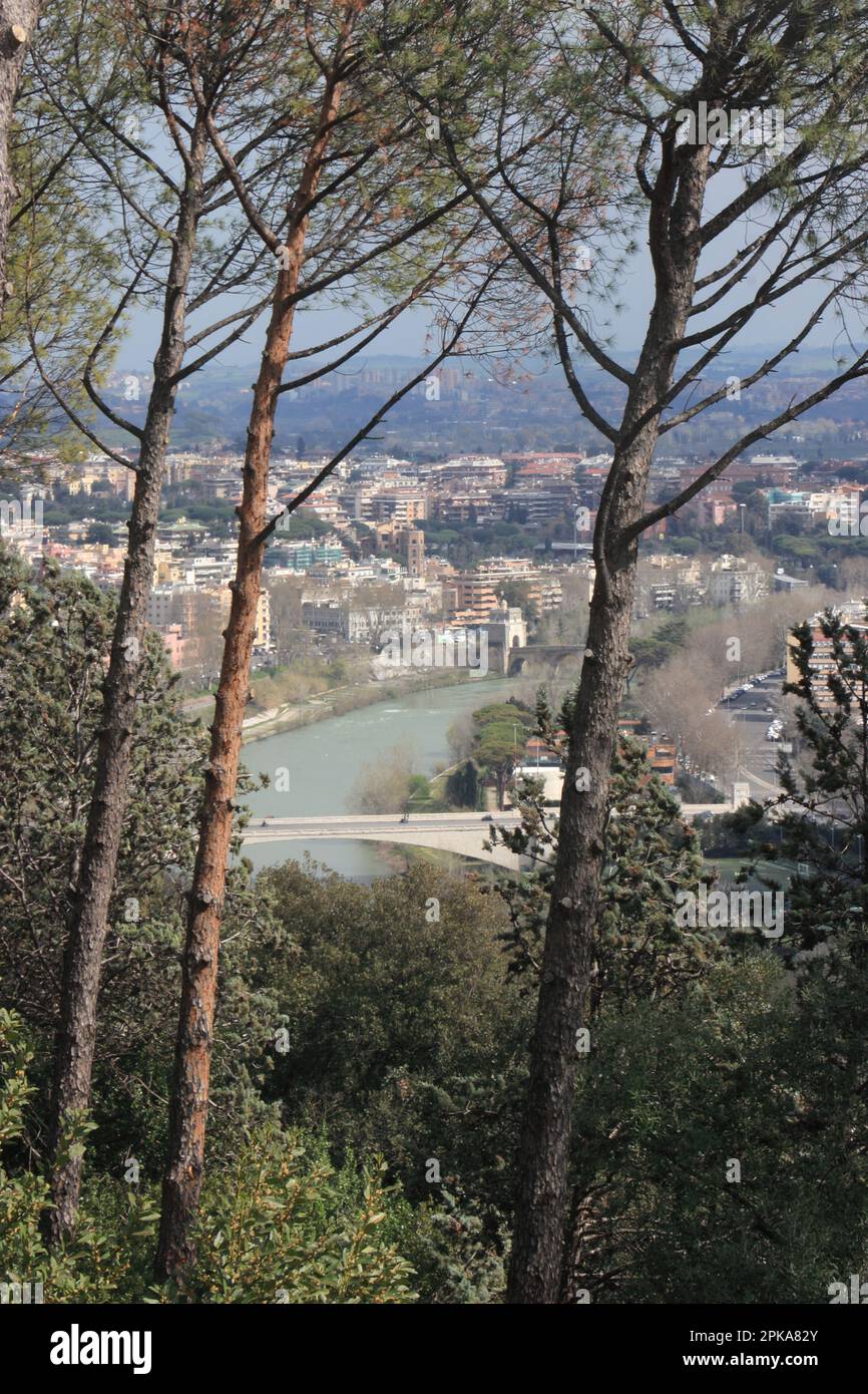 View of Rome from the garden of the astronomical observatory Stock ...