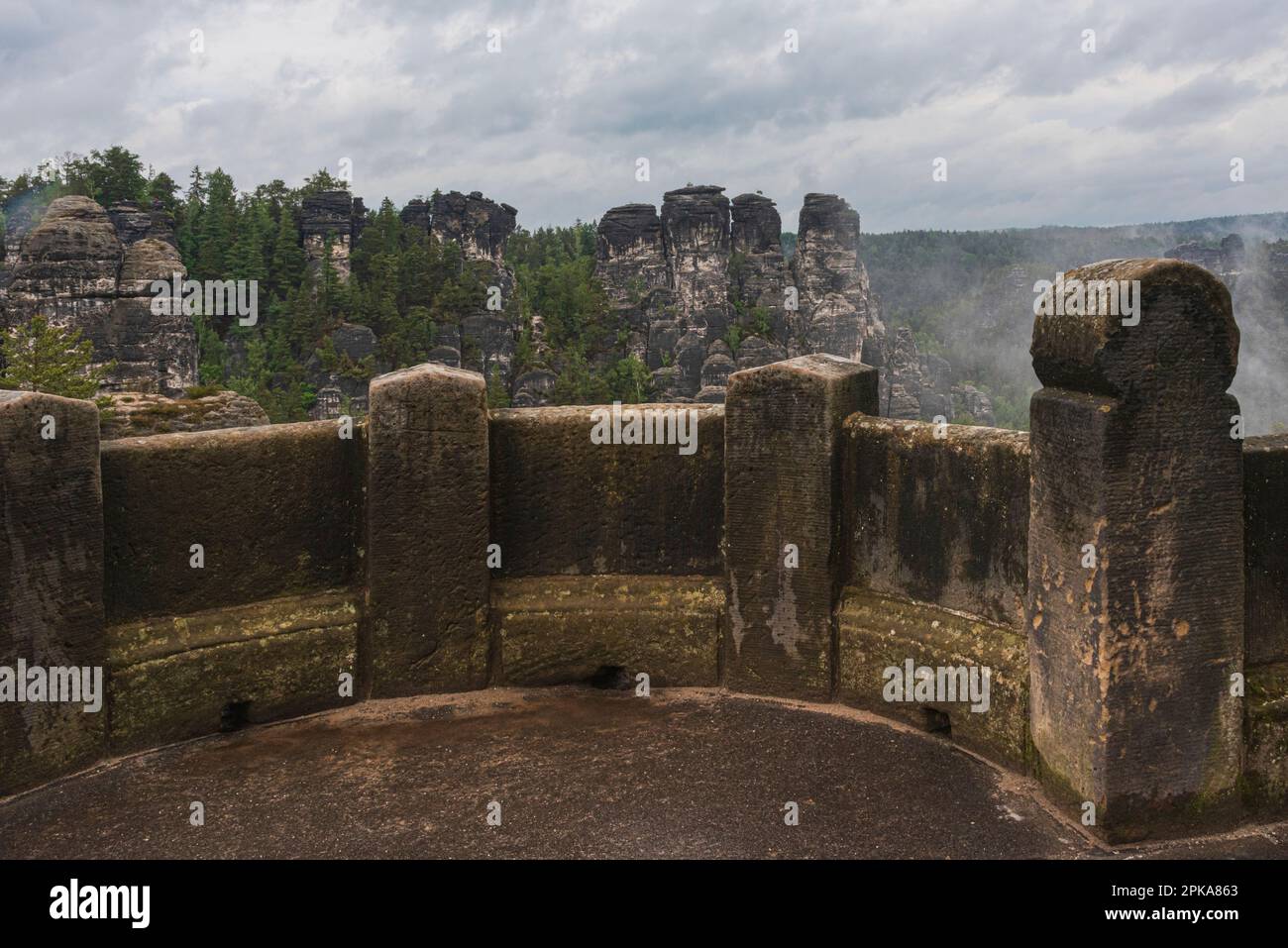 Saxon Switzerland - Bastei with Bastei bridge, view to locomotive Stock ...