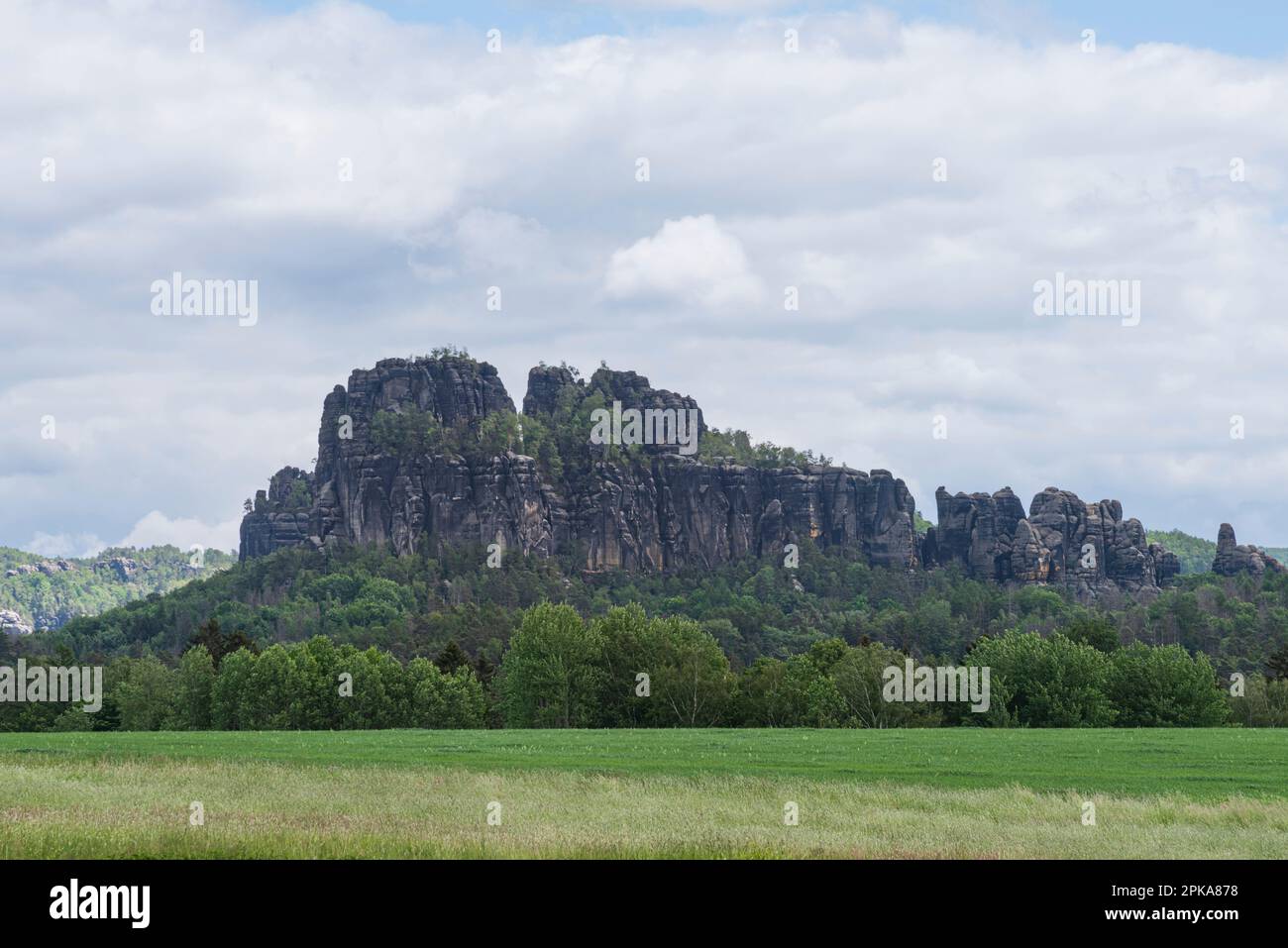 Elbe Sandstone Mountains Saxon Switzerland: Schrammsteine Stock Photo ...
