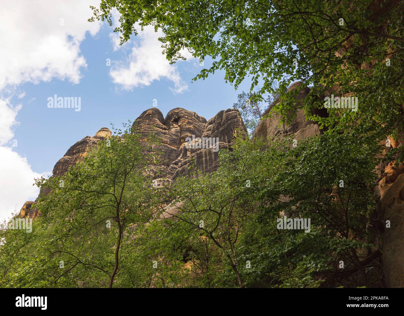 Elbe Sandstone Mountains Saxon Switzerland: Schrammsteine Stock Photo ...