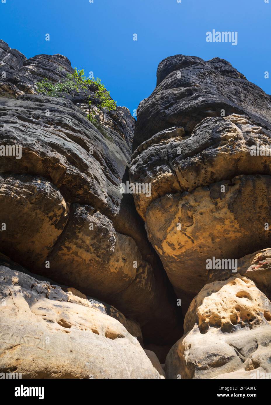 Elbe Sandstone Mountains Saxon Switzerland: Schrammsteine Stock Photo ...