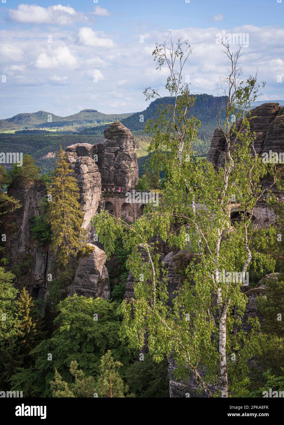 Saxon Switzerland - Bastei with Bastei bridge Stock Photo - Alamy