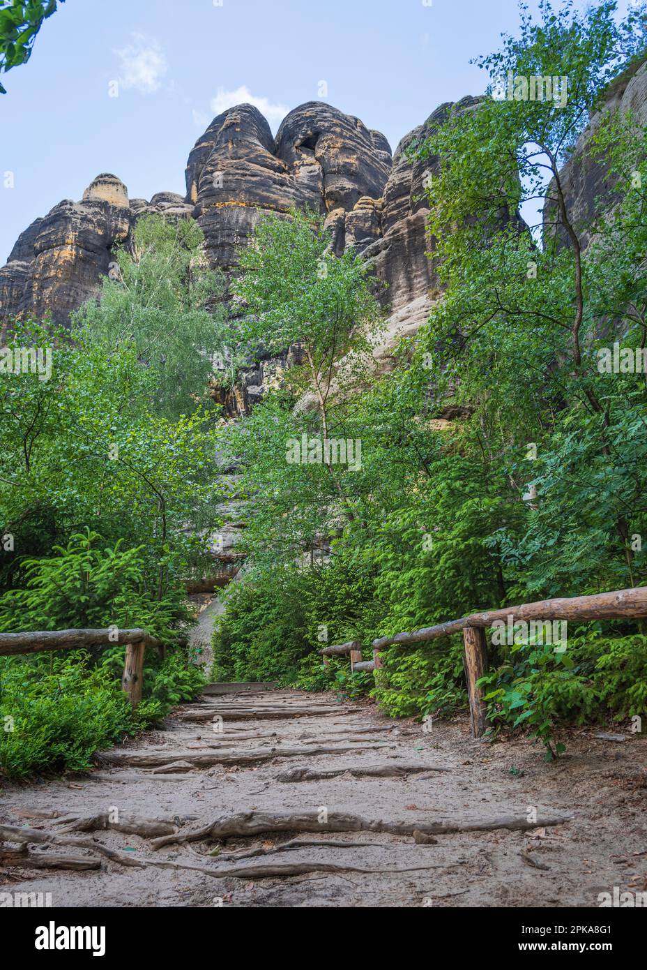 Elbe Sandstone Mountains Saxon Switzerland: Schrammsteine Stock Photo ...