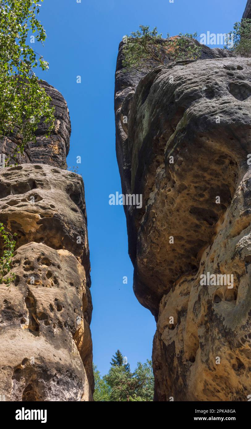 Elbe Sandstone Mountains Saxon Switzerland: Schrammsteine Stock Photo ...