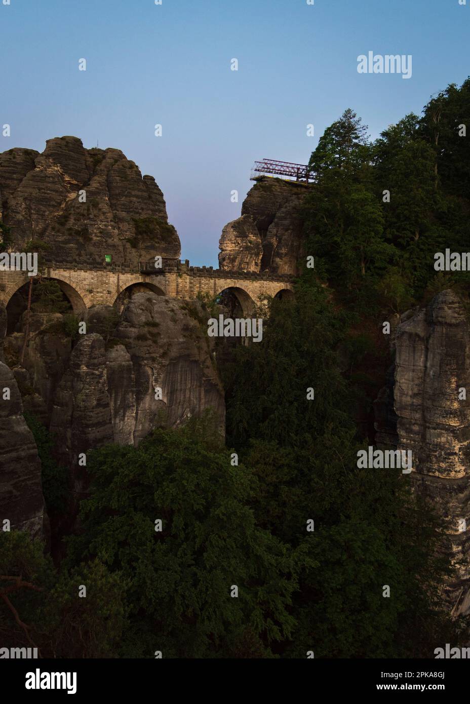 Saxon Switzerland - Bastei with Bastei bridge Stock Photo - Alamy