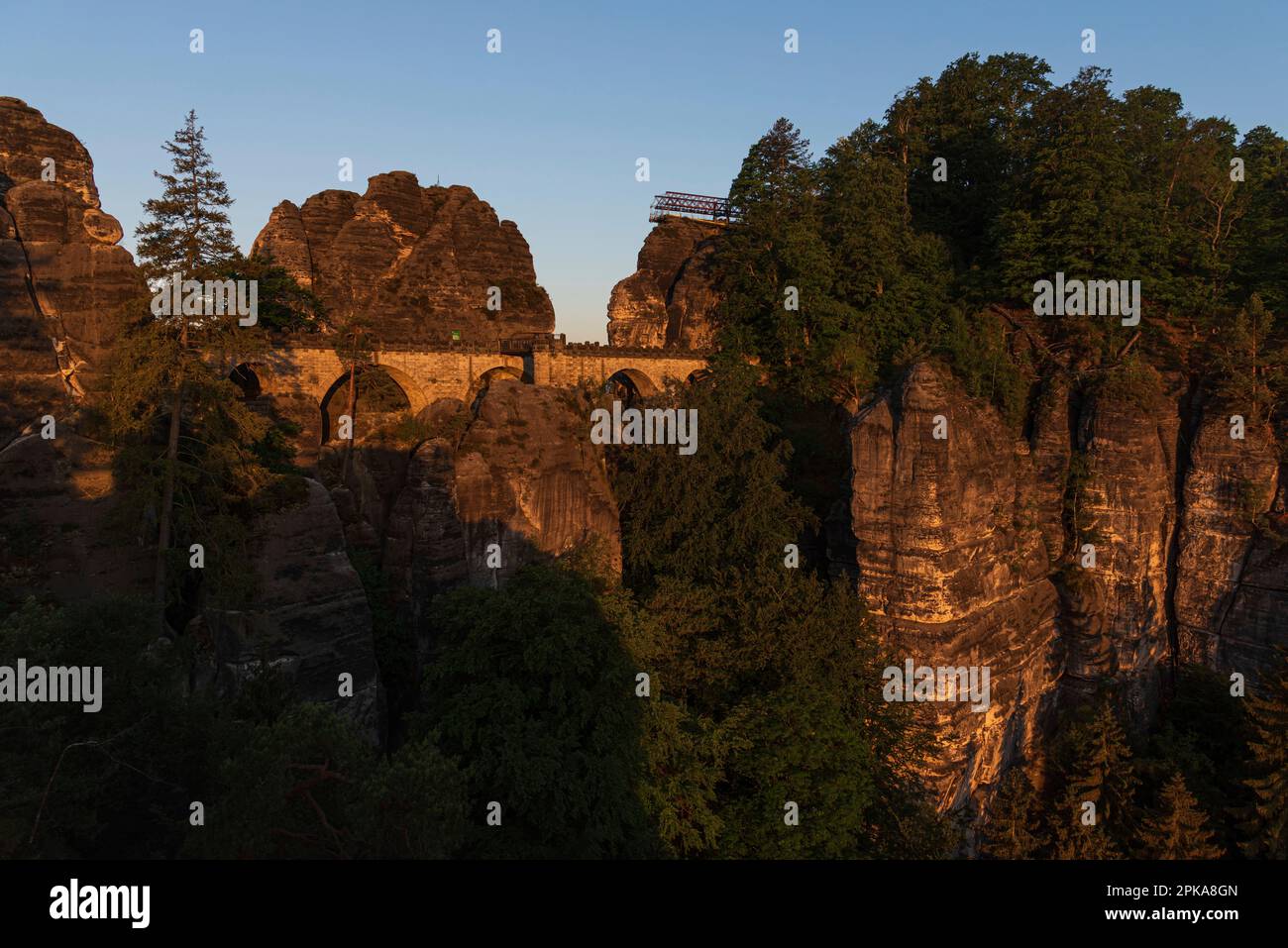 Saxon Switzerland - Bastei with Bastei bridge Stock Photo - Alamy