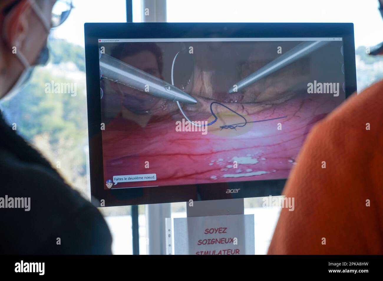 Internal students in digestive surgery train on a Lap Sim simulation ...