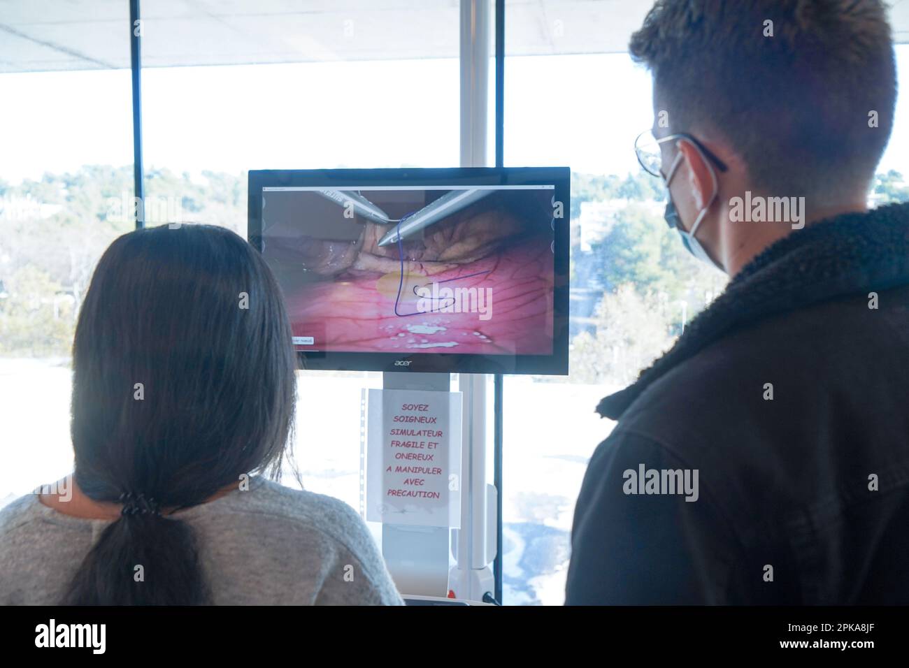 Internal students in digestive surgery train on a Lap Sim simulation ...