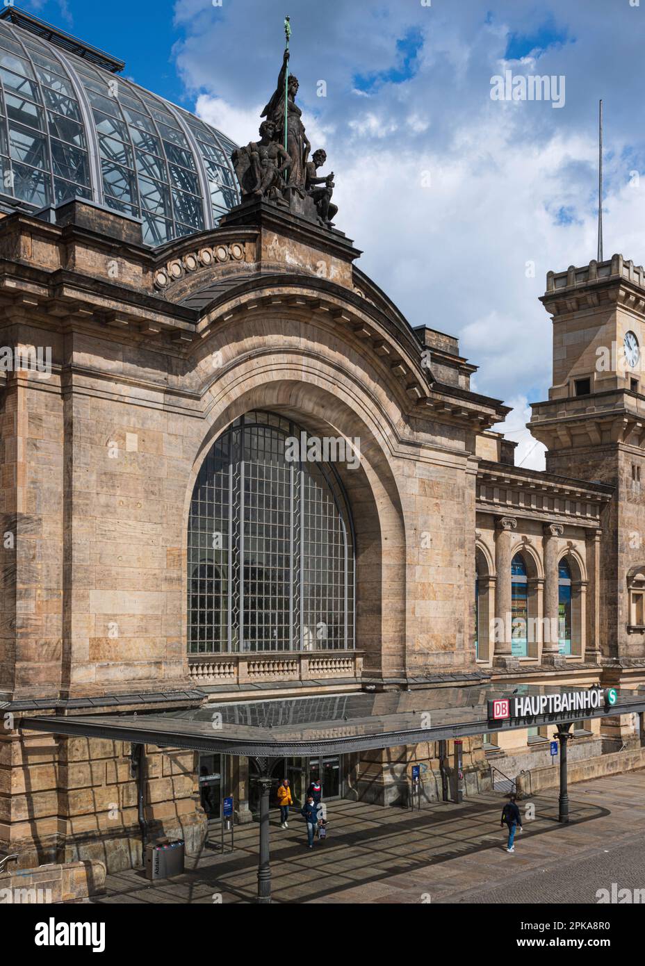 Dresden: At the main station. Entrance area with Saxonia Stock Photo ...