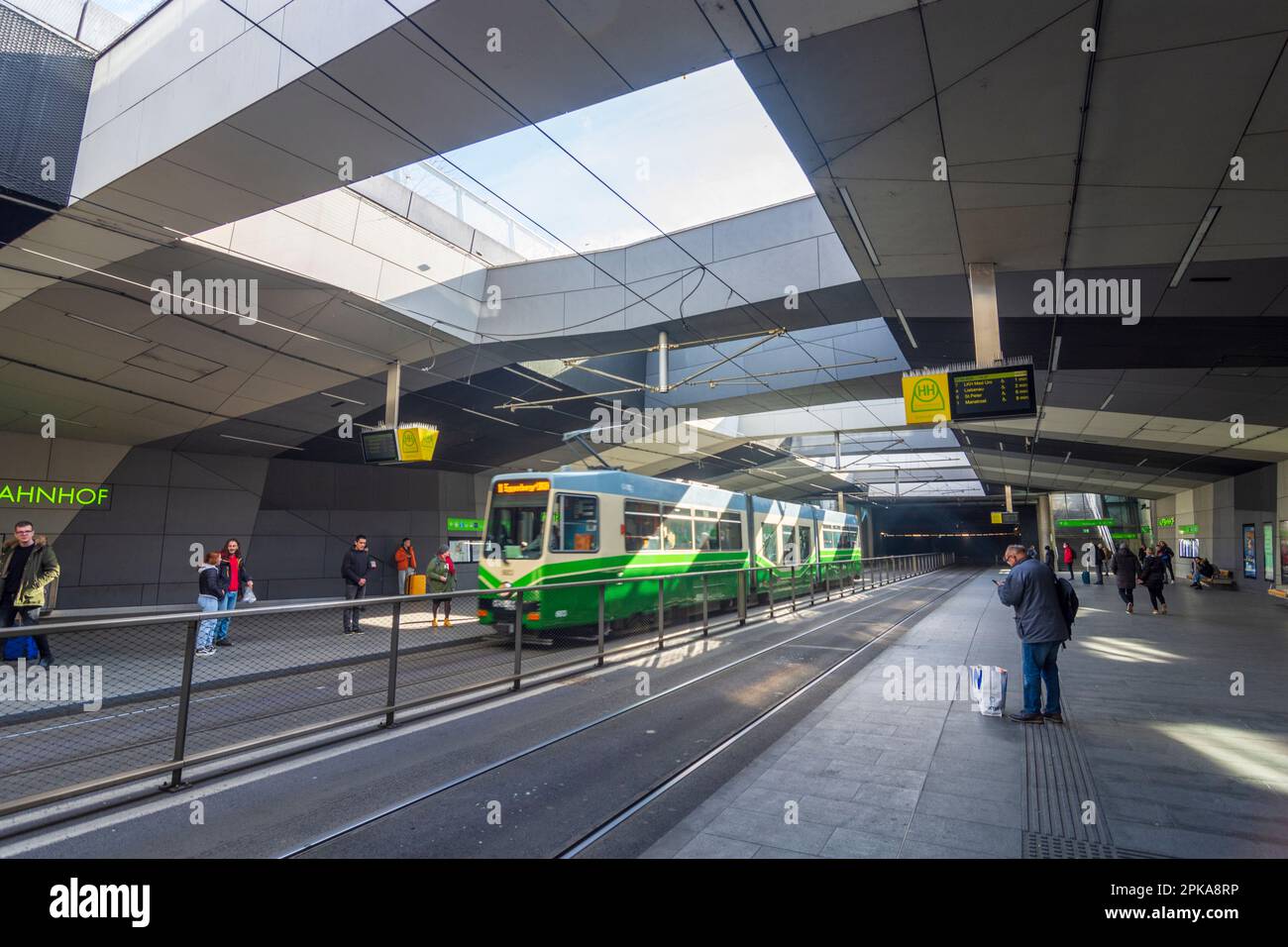 Underground streetcar station at railway station hauptbahnhof in region ...