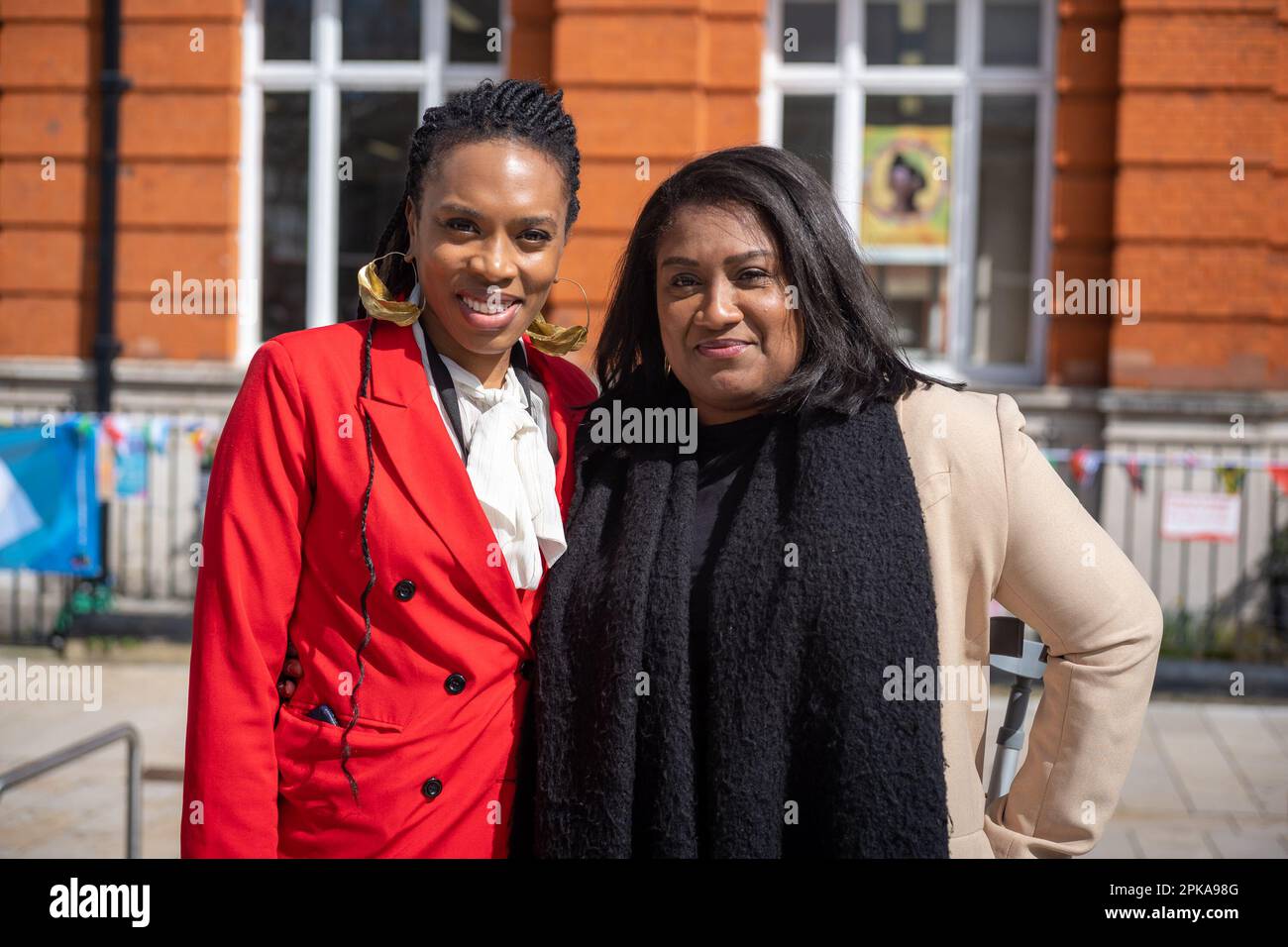 London, UK. 6th Apr 2023. People gathered in Windrush Square in Brixton ...