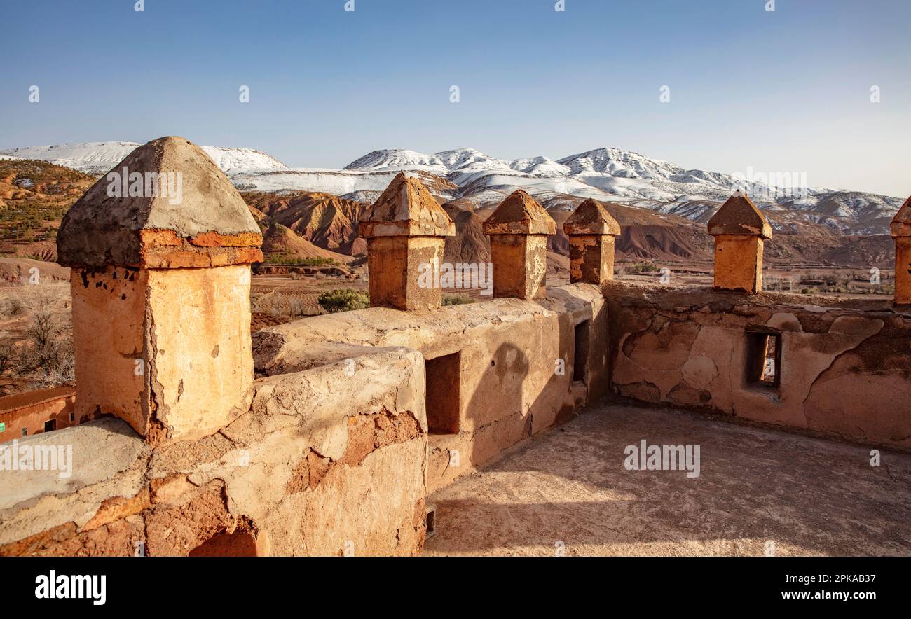 Morocco, Telouet, Telouet Kasbah, Glaoui Palace, castle, caravans route ...