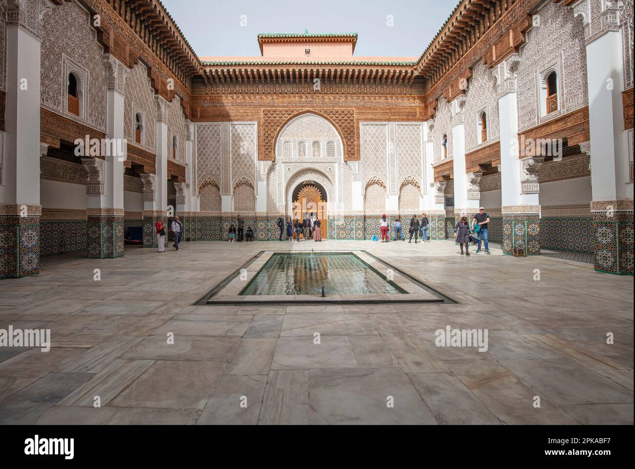 Morocco, Marrakech, Madersa Ben Youssef madrasa, fine architecture ...
