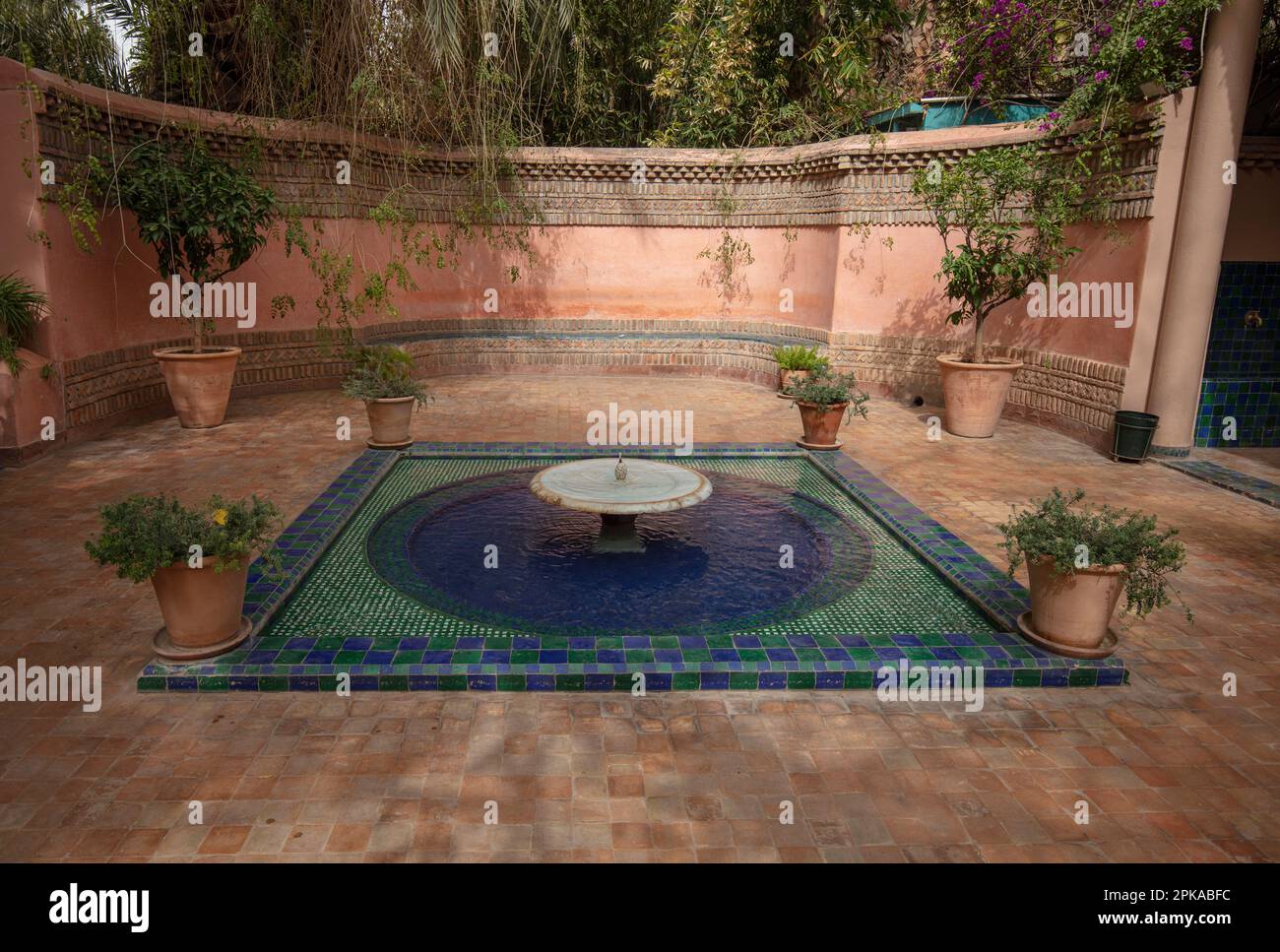 Morocco, Marrakech, Jardin Majorelle, Yves Saint Laurent garden Stock ...