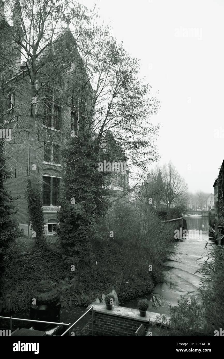 A backwater canal, the remains of the medieval Kraanreil near the ...