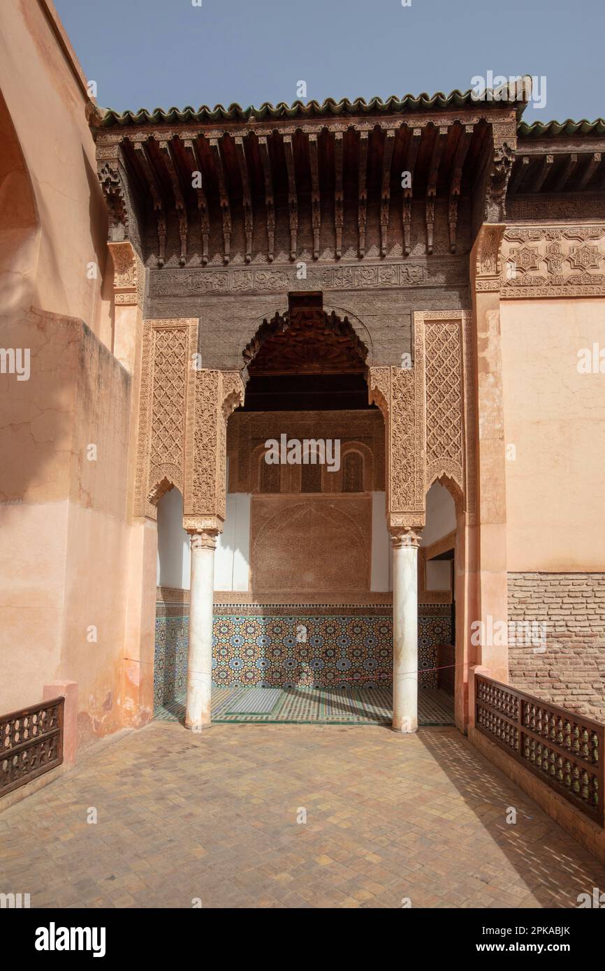 Morocco, Marrakech, archway, courtyard, Saadian tombs, tomb Stock Photo ...