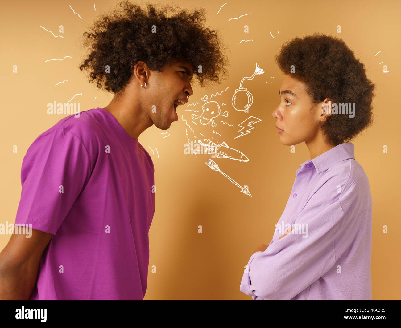 Husband and wife have problems and a difficult relationship Stock Photo ...