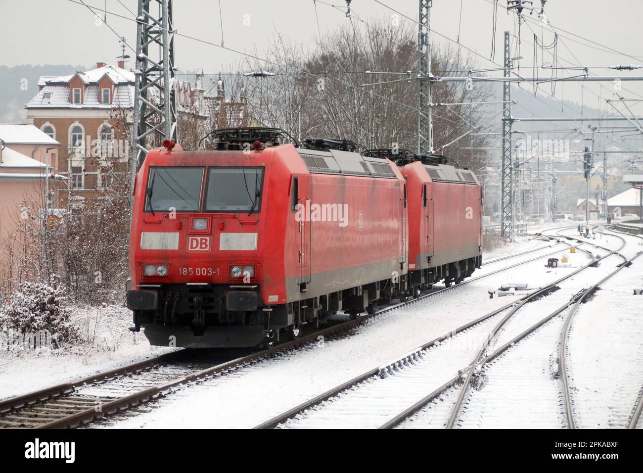20.01.2023, Germany, Hesse, Bad Hersfeld - Railcar Bombardier 33440 on ...