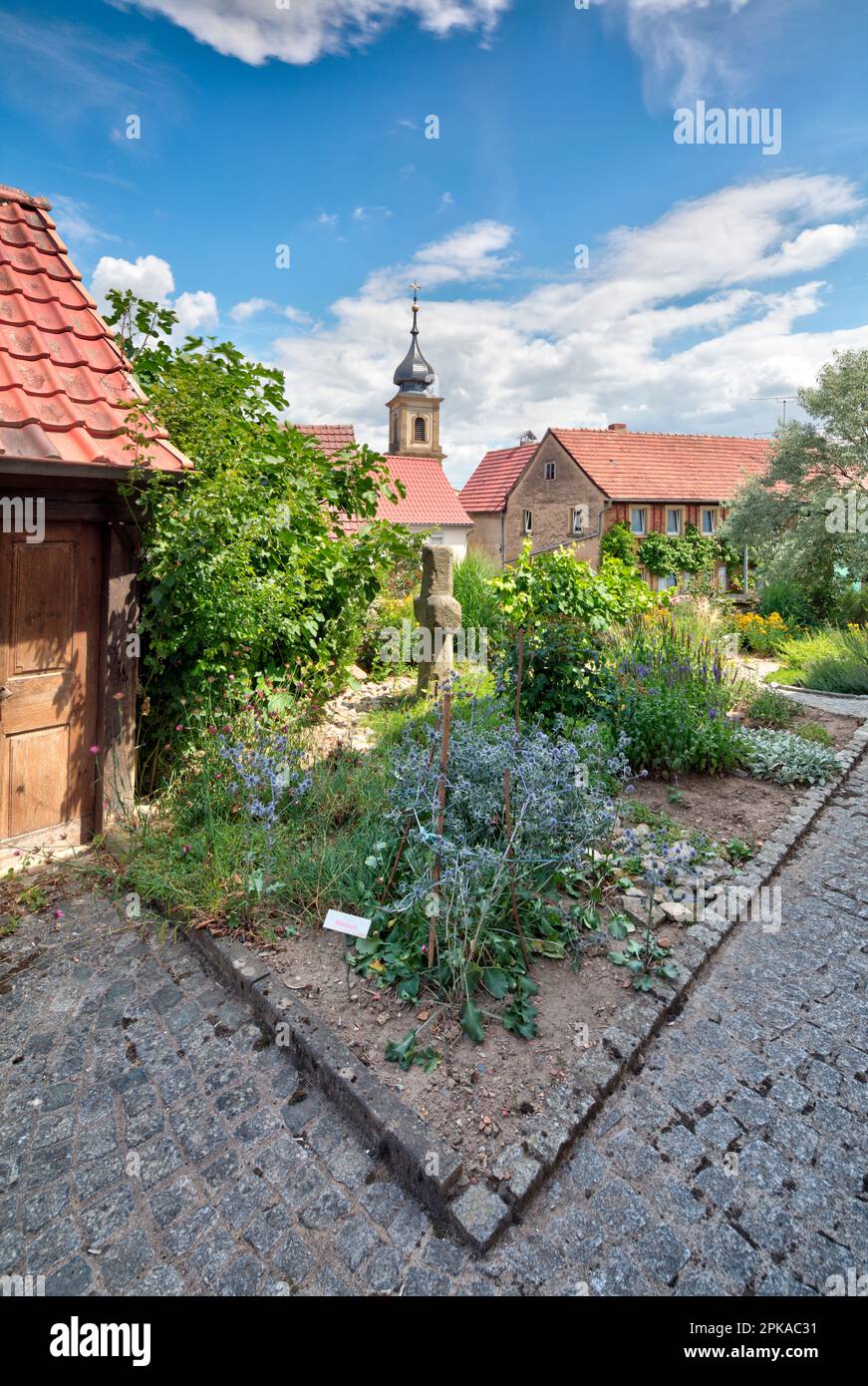 Bible garden, church, St.Cosmas and Damian, view of St. Michael, summer ...