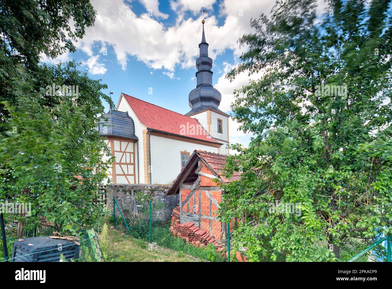 Weir church Bahra, half-timbered house, architecture, village view ...
