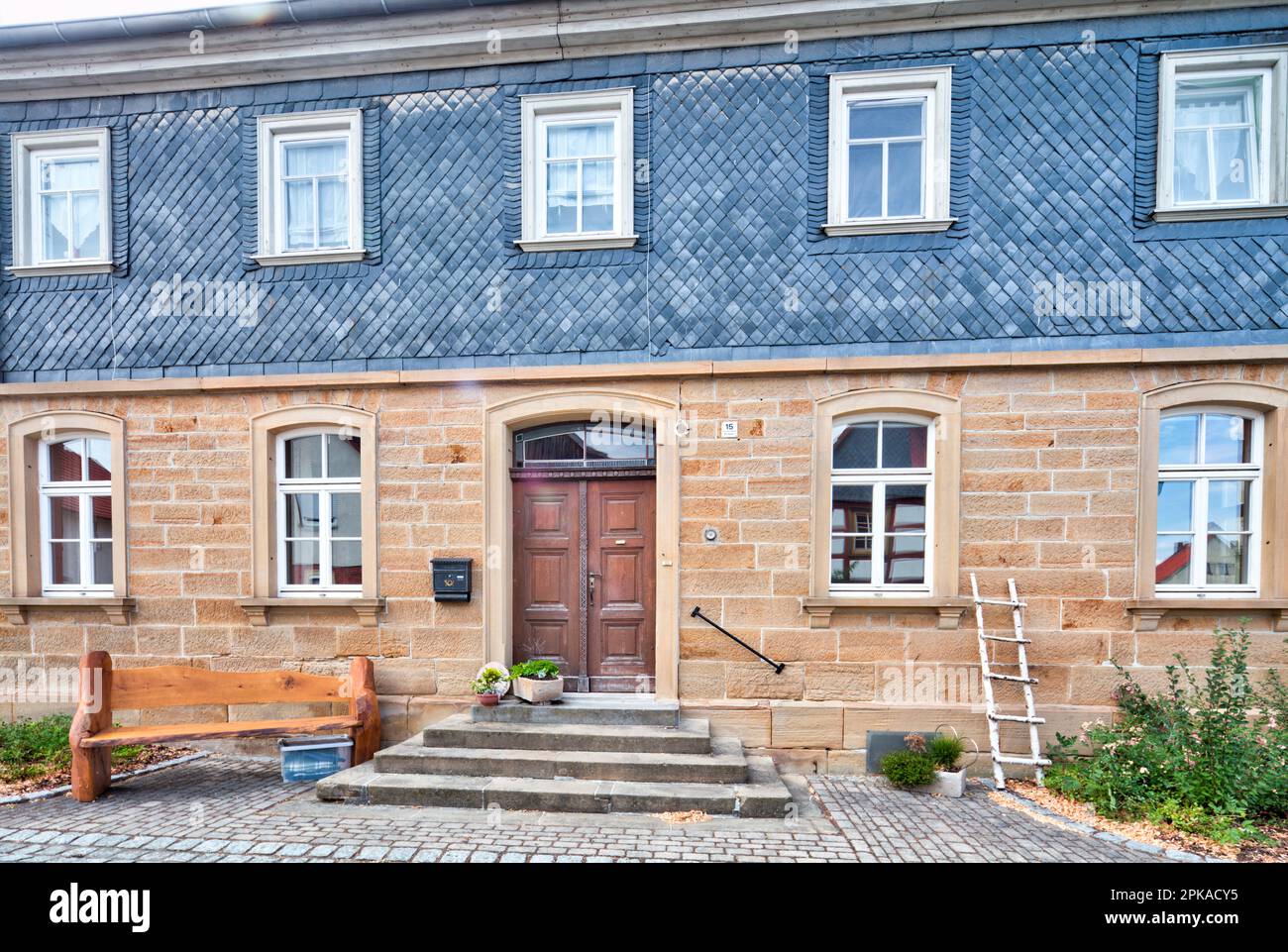 Old school, community hall, house facade, architecture, village view ...